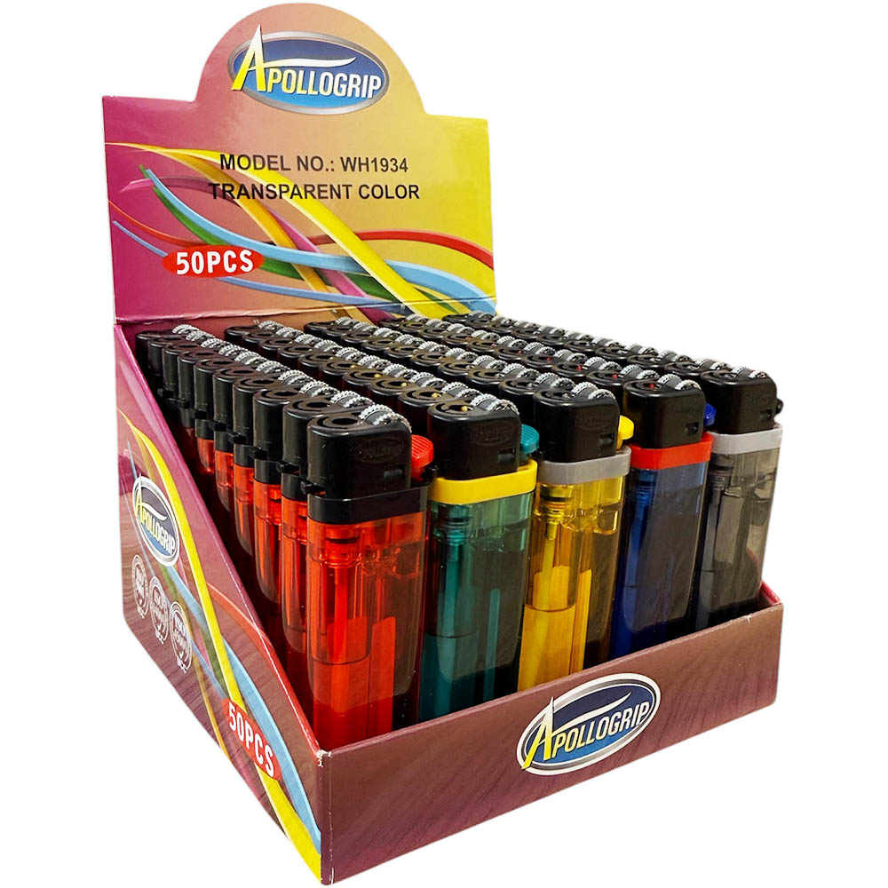 Apollogrip Clear Lighter 50pc - Stock4Shops